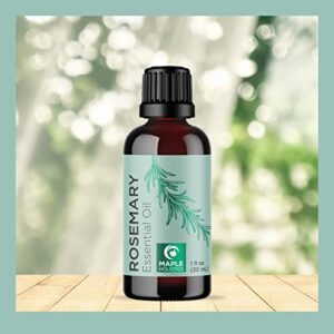 Pure Rosemary Essential Oil for Aromatherapy - Pure Rosemary Oil for Hair Skin and Nails - Refreshing Rosemary Essential Oil for Diffusers Plus Dry Scalp Treatment and Hair Oil for Enhanced Shine