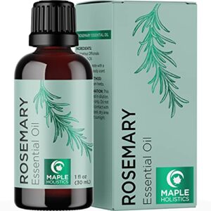 Pure Rosemary Essential Oil for Aromatherapy - Pure Rosemary Oil for Hair Skin and Nails - Refreshing Rosemary Essential Oil for Diffusers Plus Dry Scalp Treatment and Hair Oil for Enhanced Shine