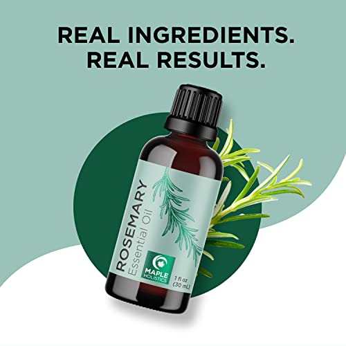 Pure Rosemary Essential Oil for Aromatherapy - Pure Rosemary Oil for Hair Skin and Nails - Refreshing Rosemary Essential Oil for Diffusers Plus Dry Scalp Treatment and Hair Oil for Enhanced Shine