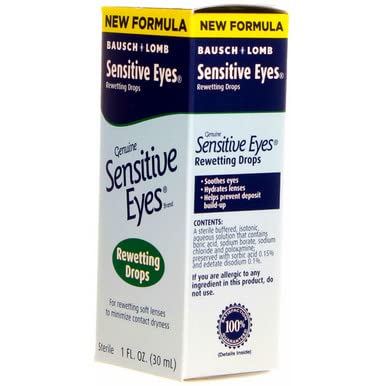 Bausch & Lomb Sensitive Eyes Rewetting Drops 1 oz (Pack of 8)