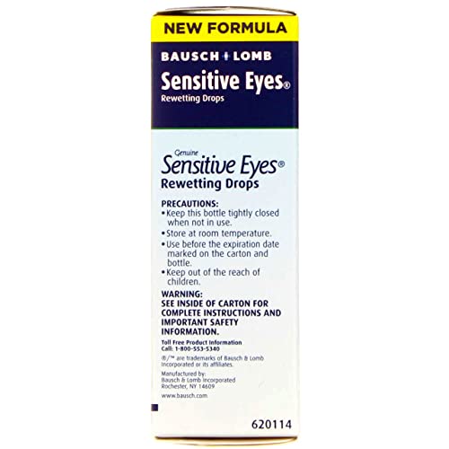 Bausch & Lomb Sensitive Eyes Rewetting Drops 1 oz (Pack of 8)