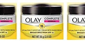 Face Moisturizer by Olay Complete All Day UV Moisture Cream with Sunscreen SPF 15, Normal Skin, 2 Ounce (Pack of 3)