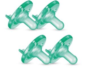 philips avent soothie pacifier, 0-3 months, green, 4 pack, scf190/41