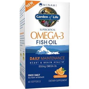 garden of life epa/dha omega 3 fish oil – minami natural brain function, heart and mood supplement, 60 softgels