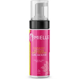 mielle organics babassu brazilian curly cocktail curl mousse for dry & curly hair types, mousse for frizzy hair, 7.5 ounces