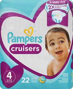 pampers cruisers, diapers size 4, 22 count