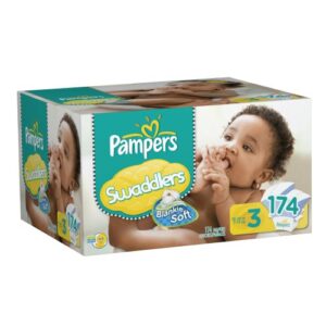 pampers swaddlers diapers, size 3, 174 count