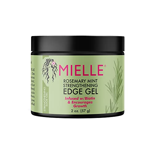 Mielle Organics Rosemary Mint Strengthening Edge Gel, Biotin & Essential Oil Hair Styling Treatment, 2 Ounces