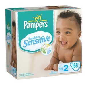 pampers swaddlers sensitive diapers economy pack plus size 2, 168 count