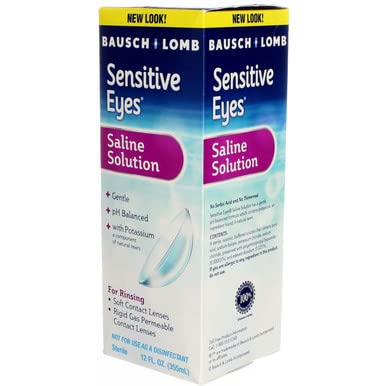 Bausch & Lomb Sensitive Eyes Plus Saline Solution 12 oz (Pack of 5)