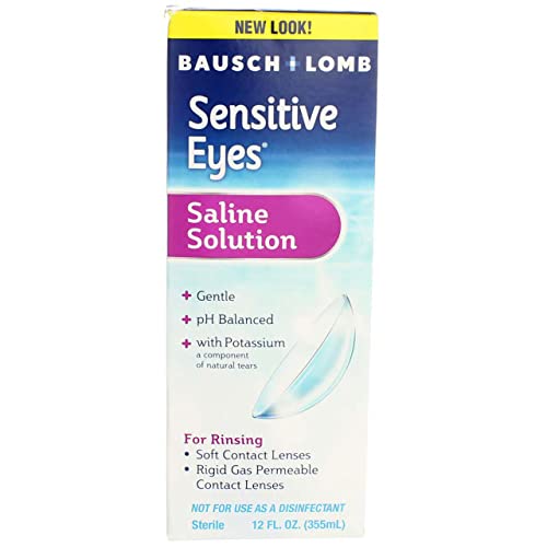 Bausch & Lomb Sensitive Eyes Plus Saline Solution 12 oz (Pack of 5)