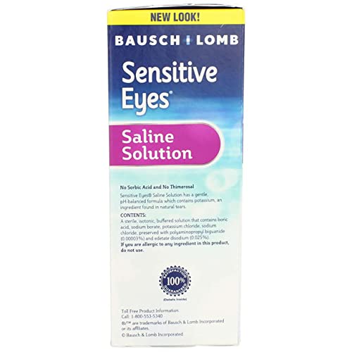 Bausch & Lomb Sensitive Eyes Plus Saline Solution 12 oz (Pack of 5)