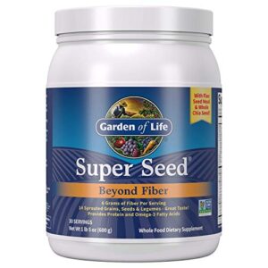 garden of life super seed – vegetarian whole food fiber supplement with protein and omega 3, 1 lb 5oz (600g) powder