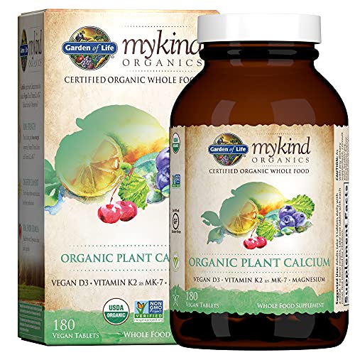 Garden of Life mykind Organics Plant Calcium Supplement Made from Whole Foods with Magnesium, Vitamin D as D3, and Vitamin K as MK7, Gluten-Free - 60 Day Count