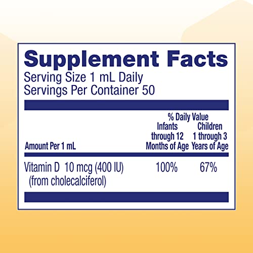 Enfamil D-Vi-Sol Vitamin D Supplement Drops 50 mL (Packs of 2)