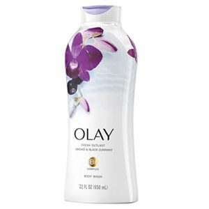 Olay Fresh Outlast Soothing Orchid & Black Currant Body Wash 22 oz, (4 Count)