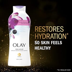 Olay Fresh Outlast Soothing Orchid & Black Currant Body Wash 22 oz, (4 Count)