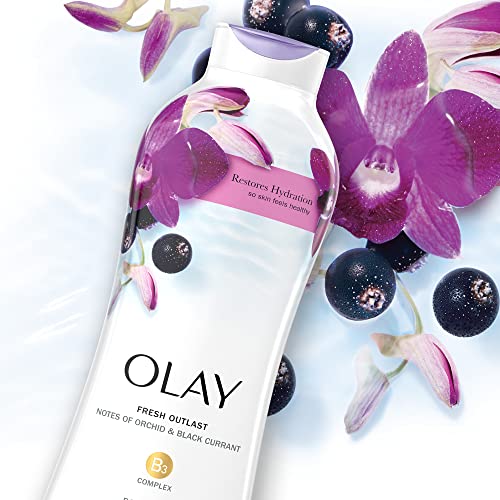 Olay Fresh Outlast Soothing Orchid & Black Currant Body Wash 22 oz, (4 Count)