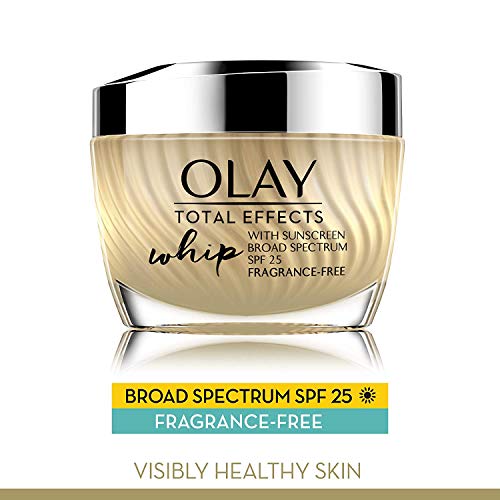 Olay Total Effects Whip Face Moisturizer with Sunscreen, SPF 25 Fragrance-Free, 1.7 Ounce