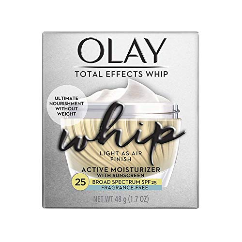 Olay Total Effects Whip Face Moisturizer with Sunscreen, SPF 25 Fragrance-Free, 1.7 Ounce