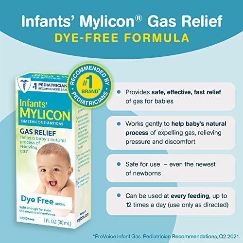 MYLICON Infants Gas Relief Drops for Infants and Babies, Dye Free Formula, 1 Fluid Ounce