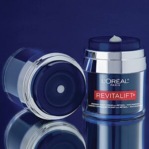 L'Oreal Paris Revitalift Pressed Night Cream, Retinol + Niacinamide, Visibly Reduces Wrinkles & Deeply Moisturizes, Fragrance Free, 1.7 oz + Serum Sample