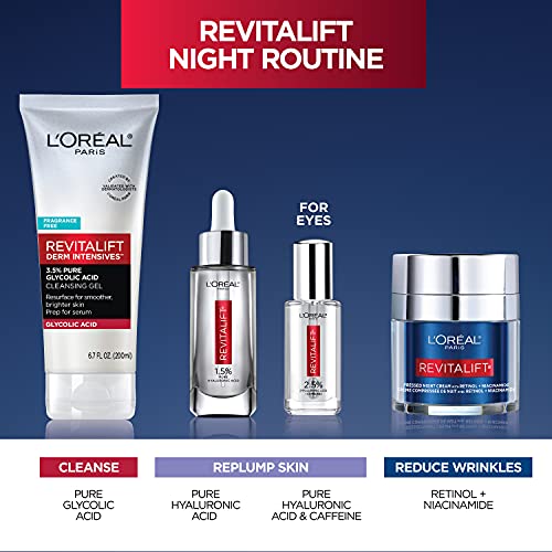 L'Oreal Paris Revitalift Pressed Night Cream, Retinol + Niacinamide, Visibly Reduces Wrinkles & Deeply Moisturizes, Fragrance Free, 1.7 oz + Serum Sample