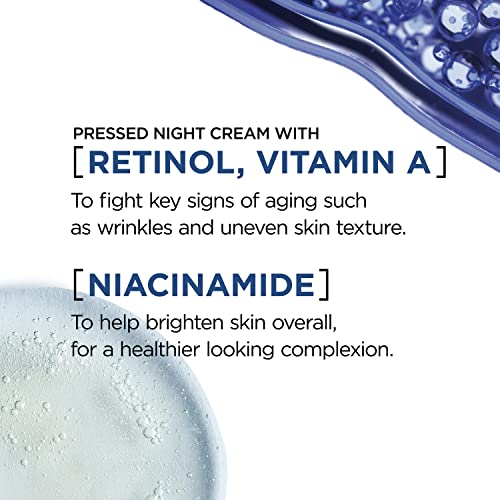 L'Oreal Paris Revitalift Pressed Night Cream, Retinol + Niacinamide, Visibly Reduces Wrinkles & Deeply Moisturizes, Fragrance Free, 1.7 oz + Serum Sample