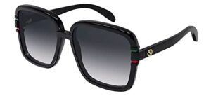 gucci gg1066s shiny black/grey one size