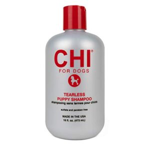 chi tearless puppy shampoo for dogs, 16 oz | best gentle tearless puppy shampoo | sulfate & paraben free, ph balanced for dogs, made in the usa