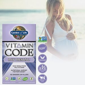 Garden of Life Vitamin Code Raw Prenatal Multivitamin, Whole Food Prenatal Vitamins with Iron, Folate not Folic Acid, Best Vegetarian Gluten Free Prenatals for Women, 30 Capsules