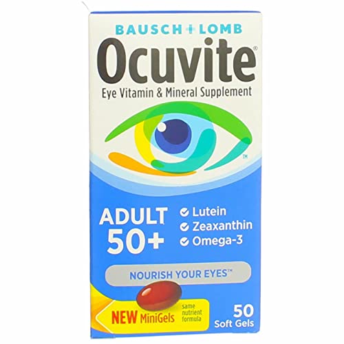 Bausch & Lomb Ocuvite Adult 50+ Eye Vitamin & Mineral Softgels 50 ea (Pack of 9)