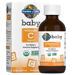 garden of life baby vitamin c drops for infants and toddlers, organic whole food liquid vitamin c 45mg immune support for babies from amla fruit, citrus flavor, vegan & gluten free, 56 ml (1.9 fl oz)