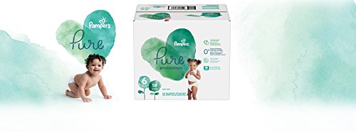 Diapers Size 6, 58 Count - Pampers Pure Protection Disposable Baby Diapers, Hypoallergenic and Unscented Protection, Giant Pack (Old Version)