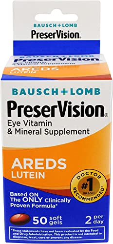 Bausch & Lomb Preservision with Lutein Eye Vitamin & Mineral Supplement 50 Soft Gels. Exp 3/2014