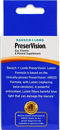 Bausch & Lomb Preservision with Lutein Eye Vitamin & Mineral Supplement 50 Soft Gels. Exp 3/2014