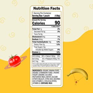 Earth's Best Organic Kids Snacks, Sesame Street Toddler Snacks, Organic Fruit Yogurt Smoothie for Toddlers 2 Years and Older, Strawberry Banana, 4.2 oz Resealable Pouch (Pack of 12)