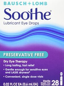 soothe no preservative lubricant eye drops by bausch e lomb, 28 count