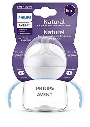 Philips Avent Sippy Cup Bundle with Natural Trainer Cup with Natural Response Nipple, 5 Ounce, 1 Pack + My Easy Sippy Cup, 9 Ounce, 2 Pack, Pink/Purple