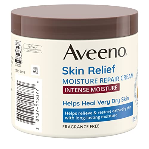 Aveeno Skin Relief Intense Moisture Repair Body Cream with Triple Oat & Shea Butter Formula, Helps Relieve & Restore Extra-Dry Skin with Long-Lasting Moisture, Fragrance-Free, 11 oz