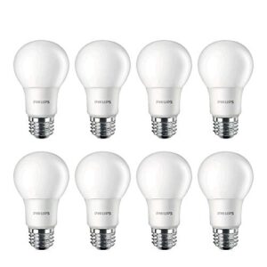 philips 462168 led bulb 8 pack 60 watt equivalent, daylight (5000k) a19 non dimmable, medium screw base