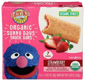 earth’s best organic sunny days snack bars, strawberry, 8 count