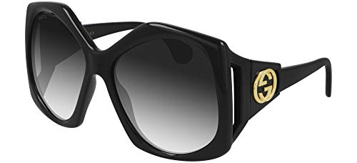 Gucci Womens UV Protection Oversized Designer Sunglasses Black 62mm