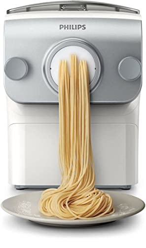 Philips Pasta & Noodle Maker Plus, Integrated Smart Scale - HR2378/06 (White, 8 Pasta Shaping Discs)