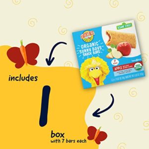 Earth's Best Organic Kids Snacks, Sesame Street Toddler Snacks, Organic Sunny Days Snack Bars for Toddlers 2 Years and Older, Apple with Other Natural Flavors, 7 Bars