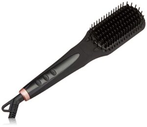 amika polished perfection straightening brush, black