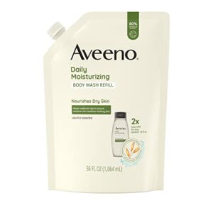 aveeno daily moisturizing body wash, soothing oat, refill, 36 fl. oz