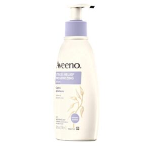 Aveeno Stress Relief Moisturizing Body Lotion with Lavender Scent, Natural Oatmeal to Calm & Relax, Non-Greasy Daily Stress Relief Lotion, 12 fl. oz