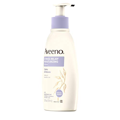 Aveeno Stress Relief Moisturizing Body Lotion with Lavender Scent, Natural Oatmeal to Calm & Relax, Non-Greasy Daily Stress Relief Lotion, 12 fl. oz