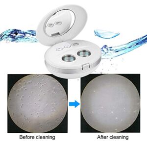 Contact Lens Cleaner Machine, Blumway Ultrasonic Contact Lens Cleaner with USB Charger, Small & Portable, Fit Disposal Soft Lens, Hard Lens, Contact Lens, Colored Lens, RGP Lens & OK Lens